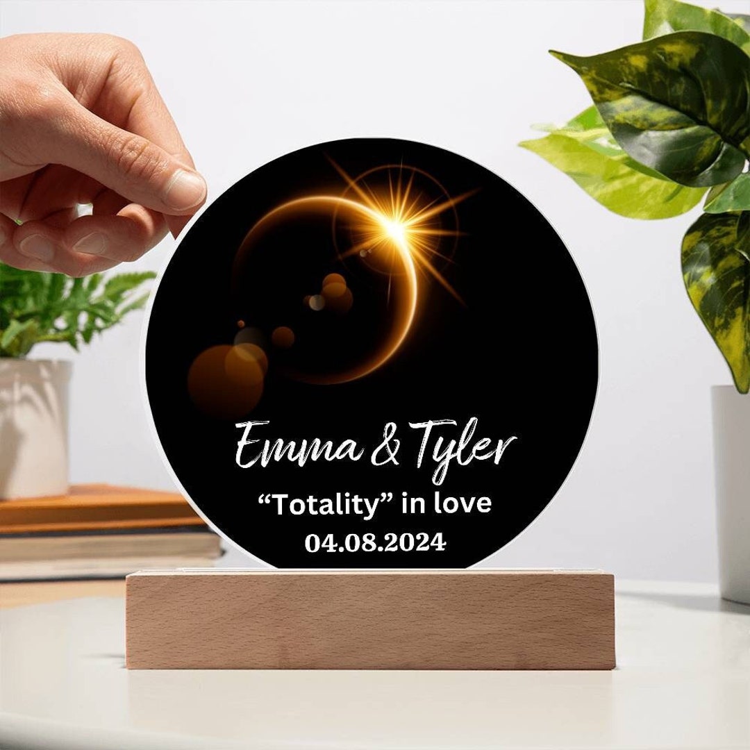 Solar Eclipse 2024 LED Sign Souvenir, Custom Eclipse Decor Gift ...