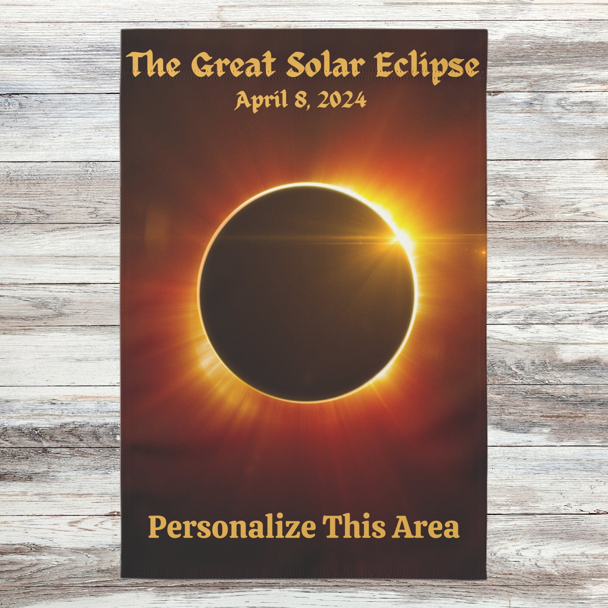 Custom Total Solar Eclipse Garden Flag, Personalized Sign, Perfect Gift ...