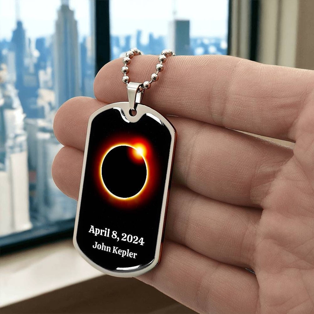 Custom Solar Eclipse Necklace, Diamond Ring Necklace Moon Necklace, 18k ...