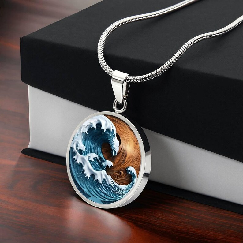 Engraved Wavenecklace, Beach Surfer Jewelry Gift-for- Her, Ocean ...