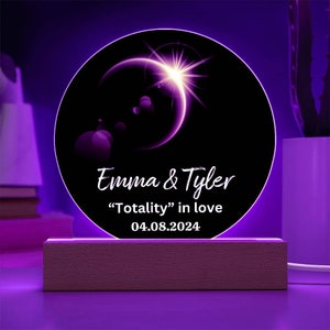 Solar Eclipse 2024 LED Sign Souvenir, Custom Eclipse Decor Gift ...