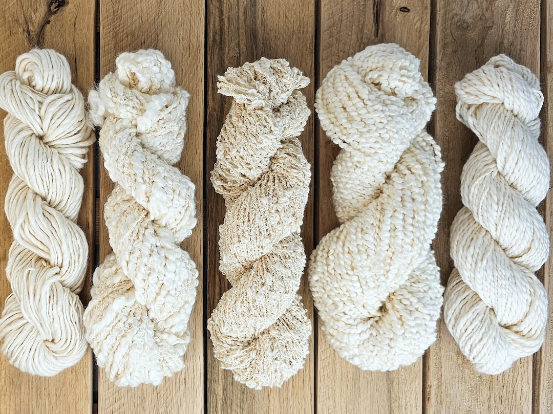 Au Naturale Cotton Texture Fiber Pack 》 Vegan Yarn Bundle 》 Undyed ...