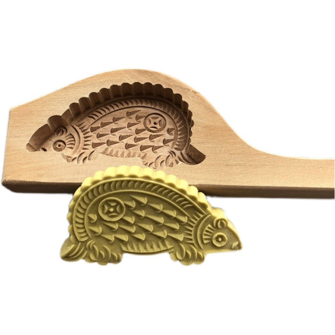 Hedgehog--wooden Baking Mold, Wood Carved Mold, Dough Mold, Pastry Mold ...