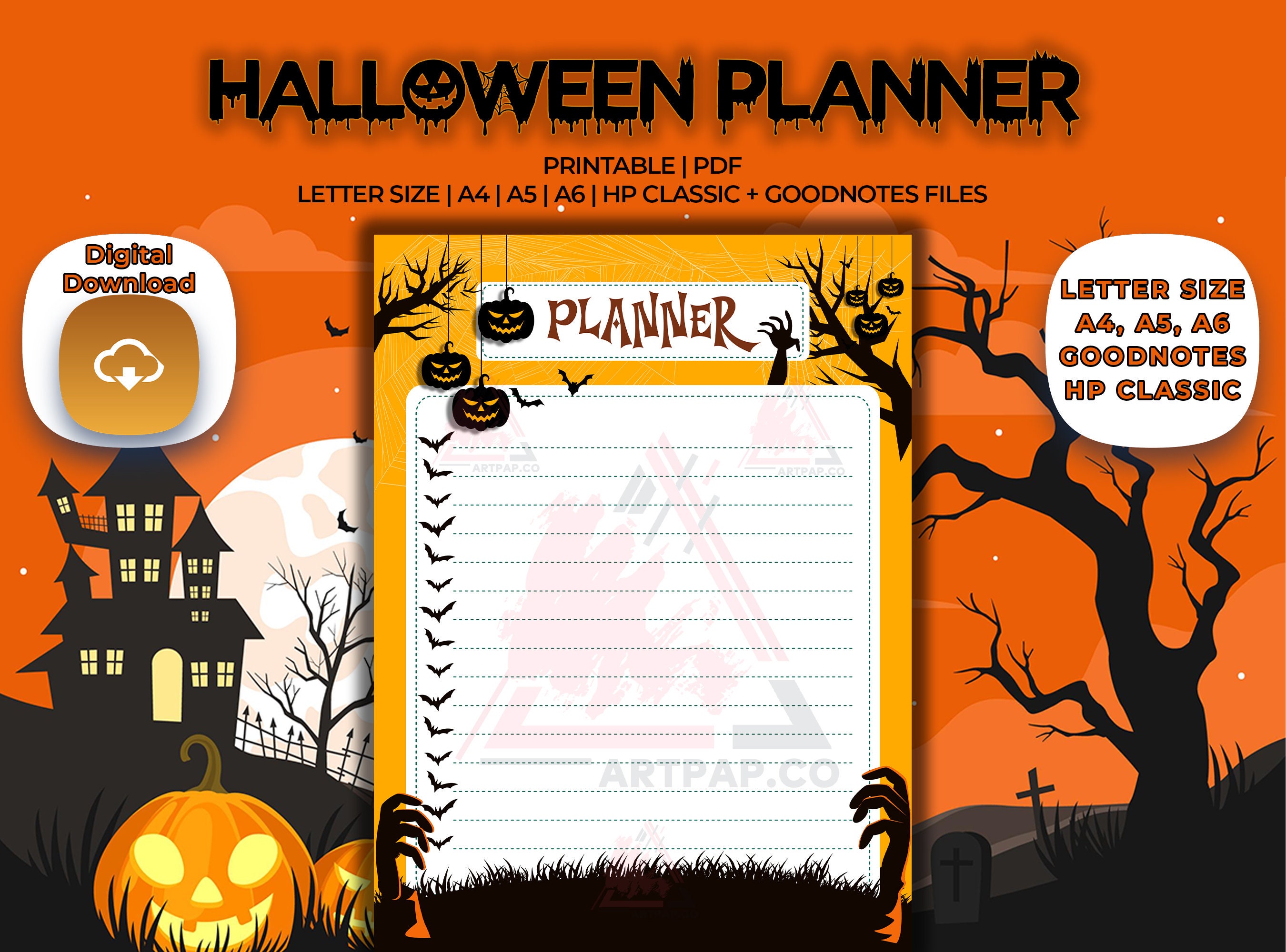 Halloween Planner Printable, Goodnotes Halloween Planner, Halloween ...