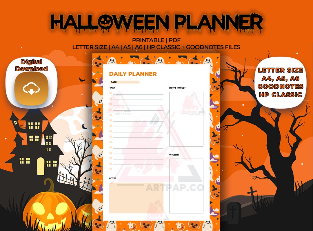 Halloween Planner Printable Goodnotes Halloween Planner - Etsy