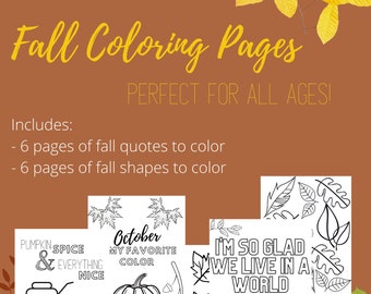 Fall Coloring Pages With Word Tracers - Etsy