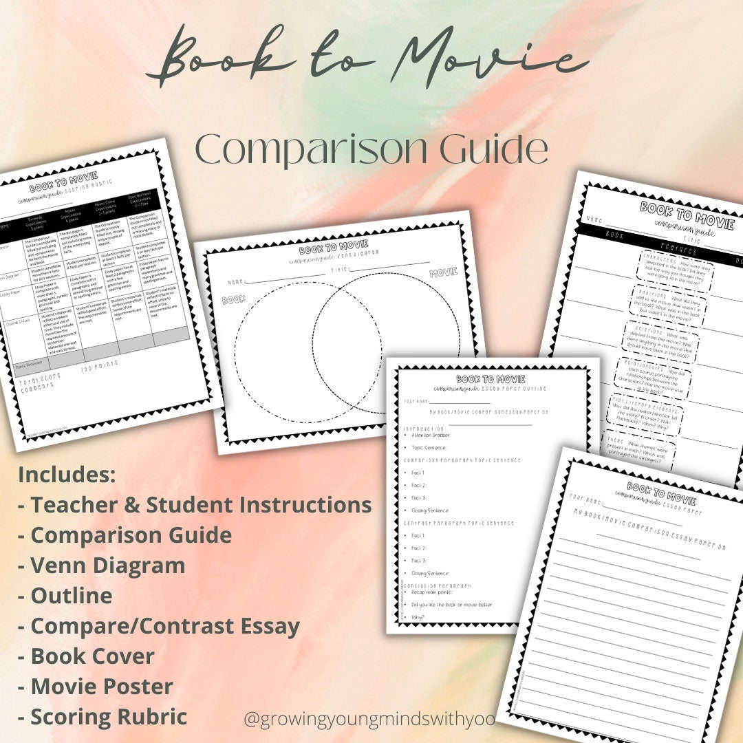 Book to Movie Comparison Guide - Etsy