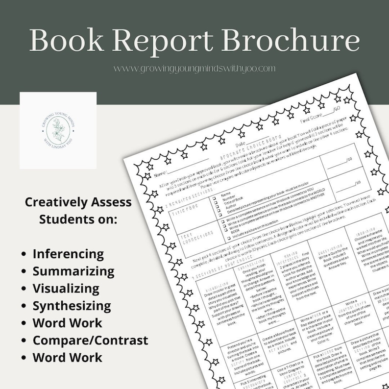 Book Report Brochure - Etsy