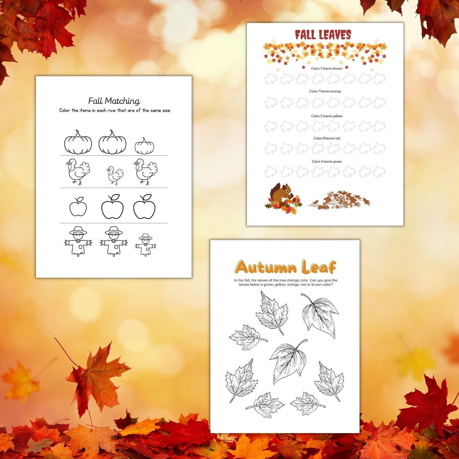 Fall & Halloween Preschool Printable Activity Bundle. - Etsy