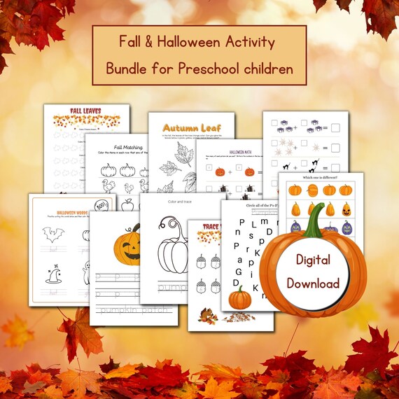 Fall & Halloween Preschool Printable Activity Bundle. | Etsy