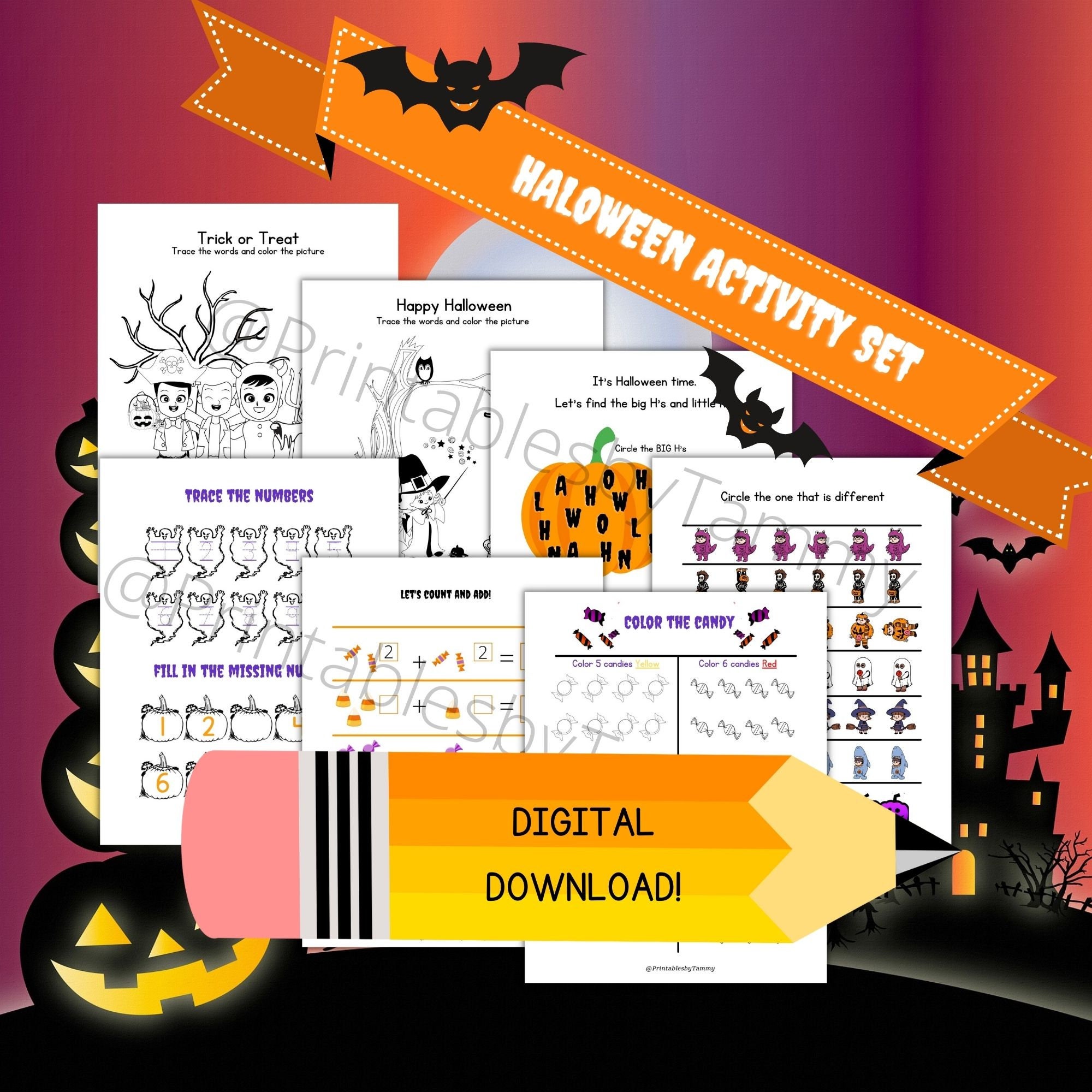 Halloween Activity Printable for Preschool, Daycare, Homeschool and Mom ...