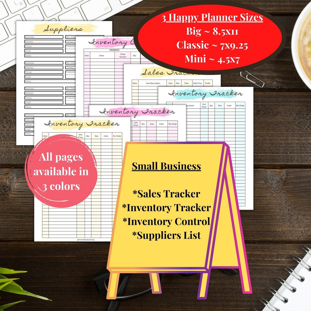Printable Small Business Sales Tracker, Inventory Control, Inventory ...