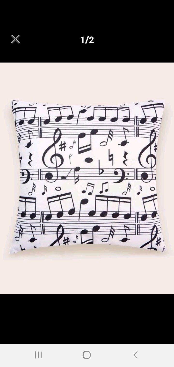 Music Notes Cushion Cover 45cm X 45 Cm - Etsy