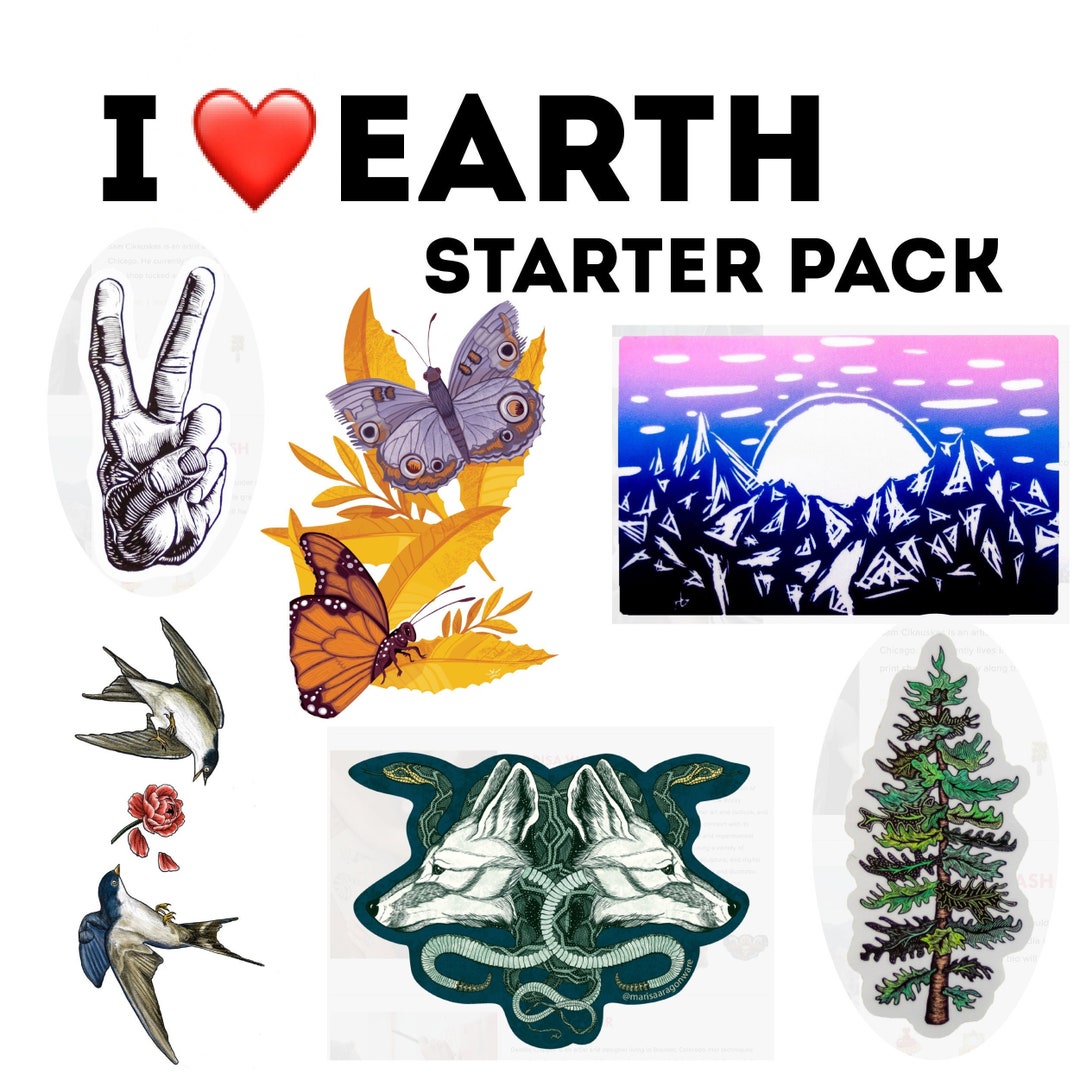 I Love Earth Stickers Starter Pack - Etsy
