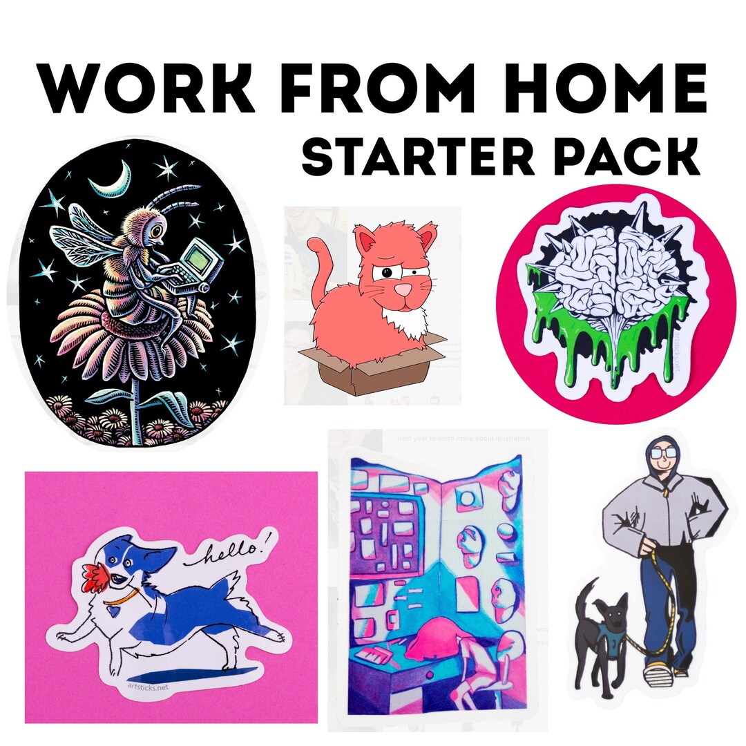Work From Home Stickers Starter Pack - Etsy