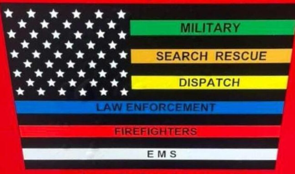 First Responder Flag Vinyl Decal - Etsy