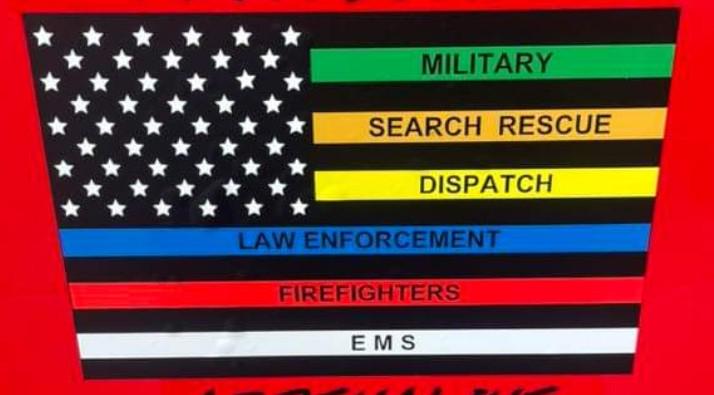 First Responder Flag Vinyl Decal - Etsy