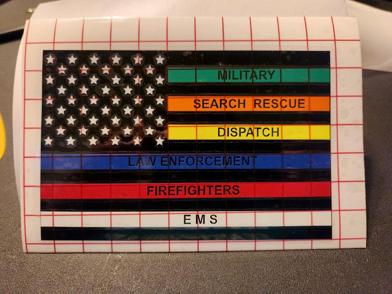 First Responder Flag Vinyl Decal - Etsy