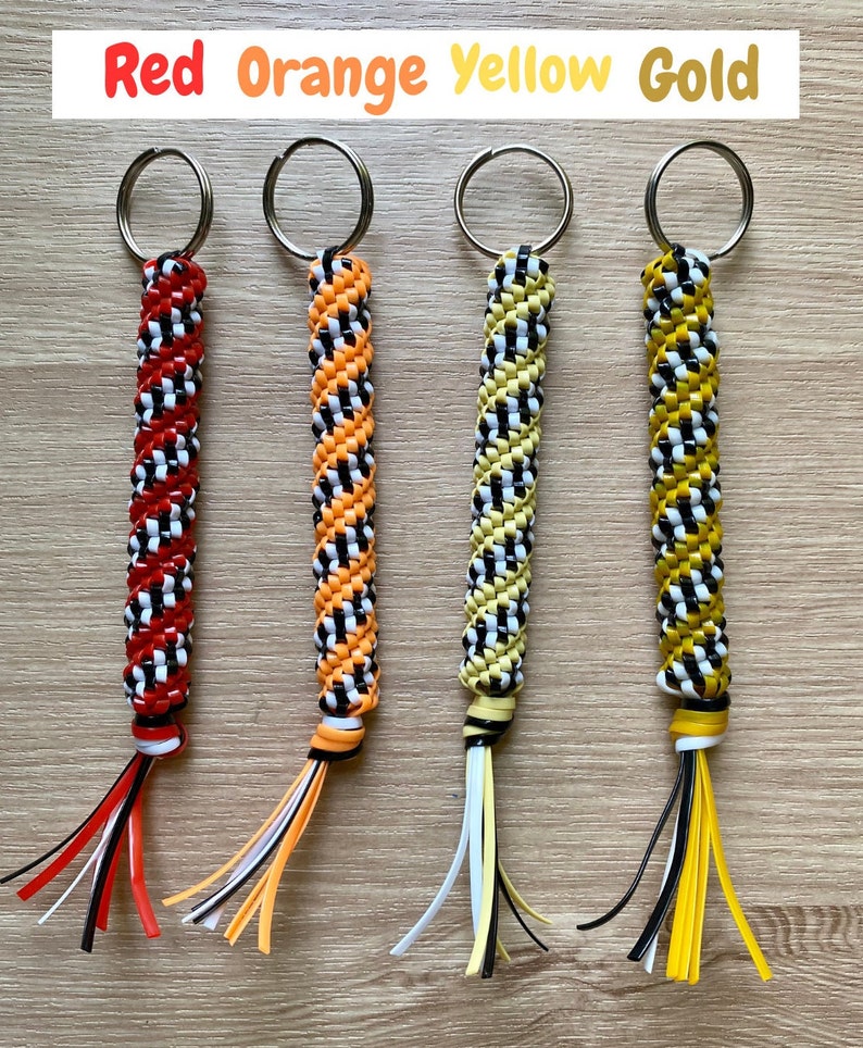 Zebra Stitch Gimp Keychain, Rexlace Keychain, Boondoggle Keychain - Etsy