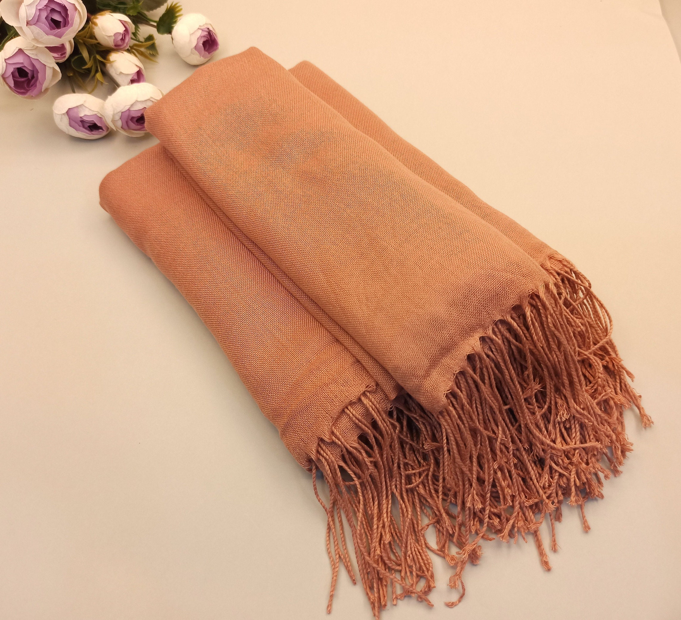 BURN ORANGE Shawl Wedding Scarfpashmina Bridal Shawlbridal | Etsy