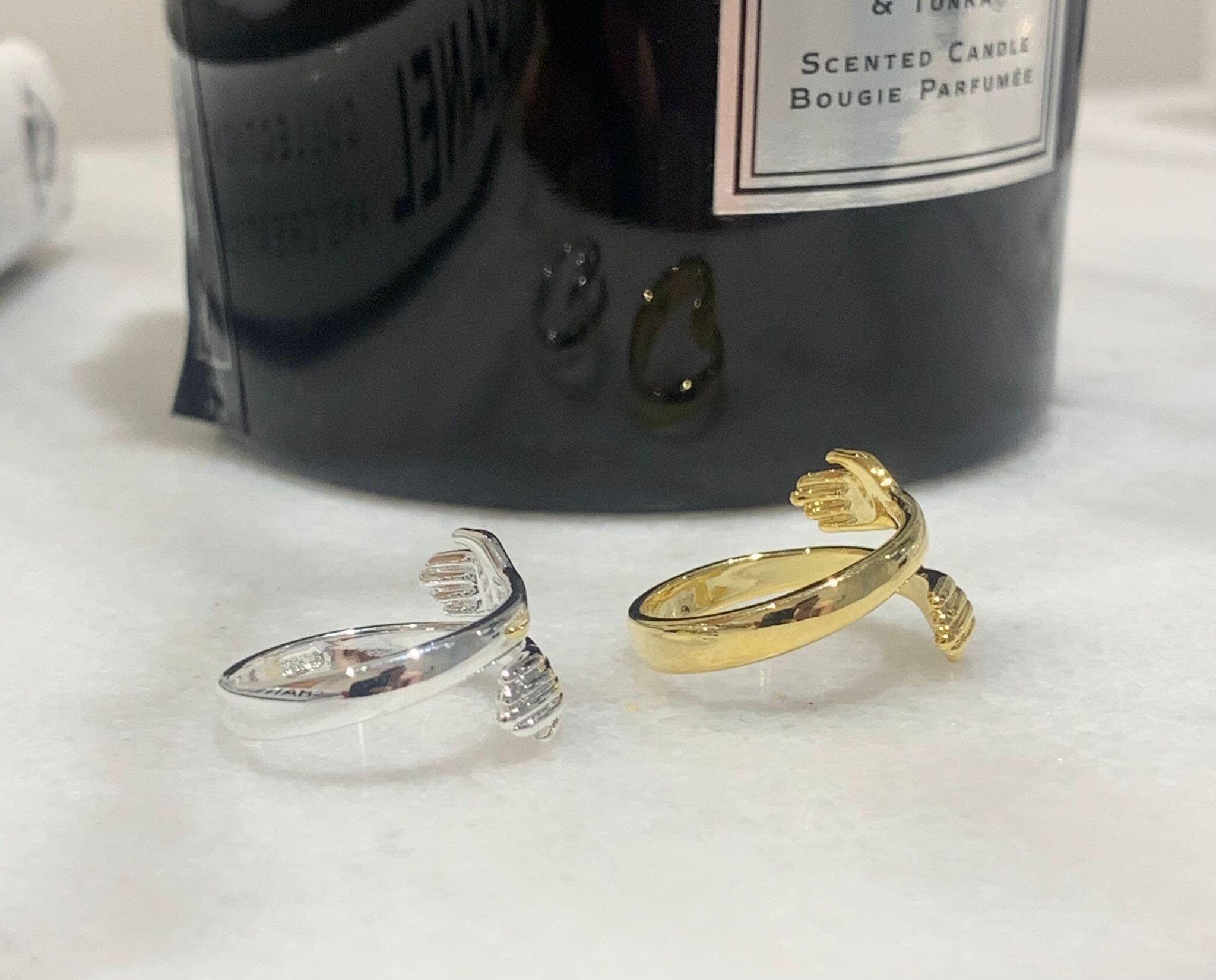 925 Sterling Silver Hug Love Ring - Etsy UK