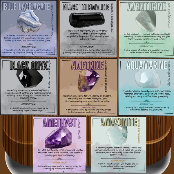 Gemstone Info Cards - Etsy
