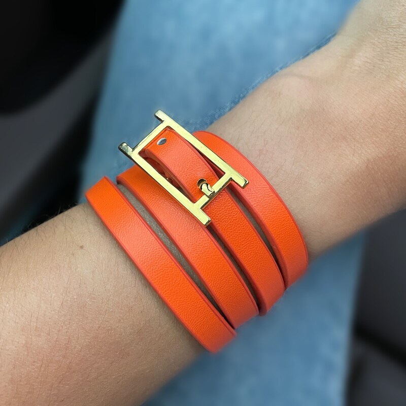 Orange Bangle Bracelet - Etsy