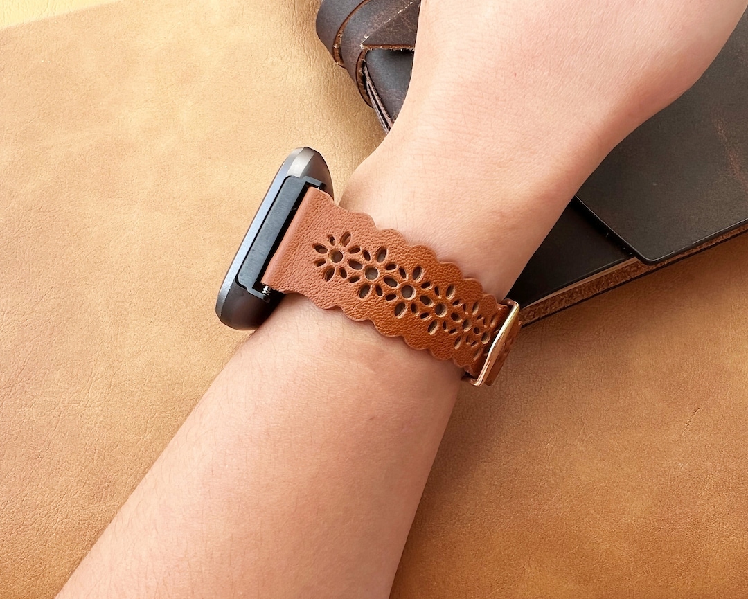 Fitbit Versa 4 Watch Band, Lace Leather Sense 2 Bracelet, Versa 4 ...