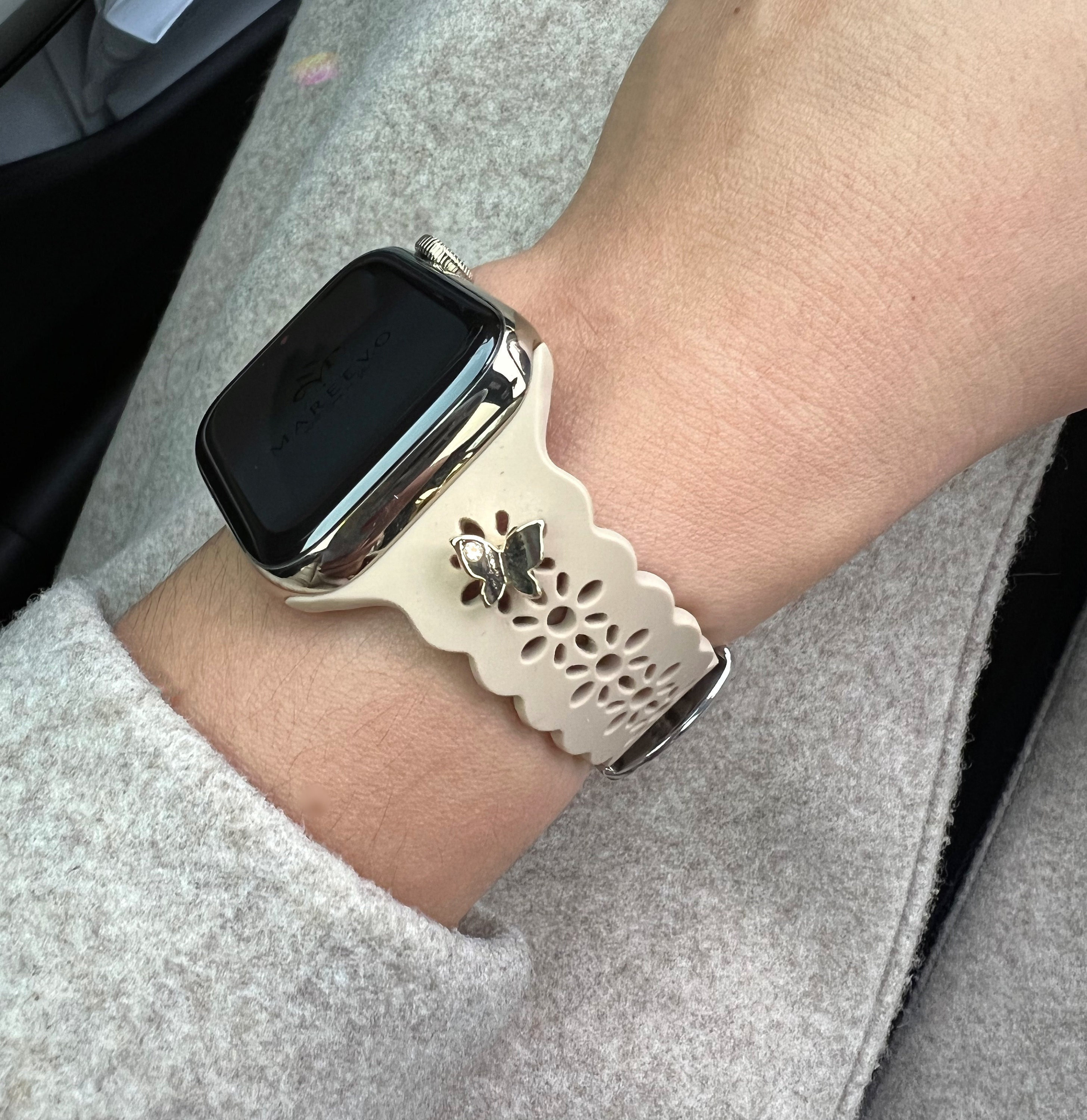 Silicone Laser Cut Apple Watch Band for Iwatch 9 8 7 6 5 4 SE - Etsy