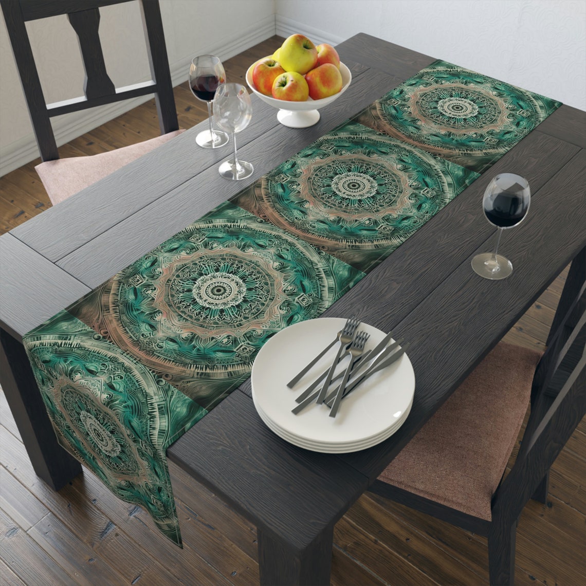 Bohemian Chic Mandala Table Runner, Fashion Dining Table Decor, Sacred ...