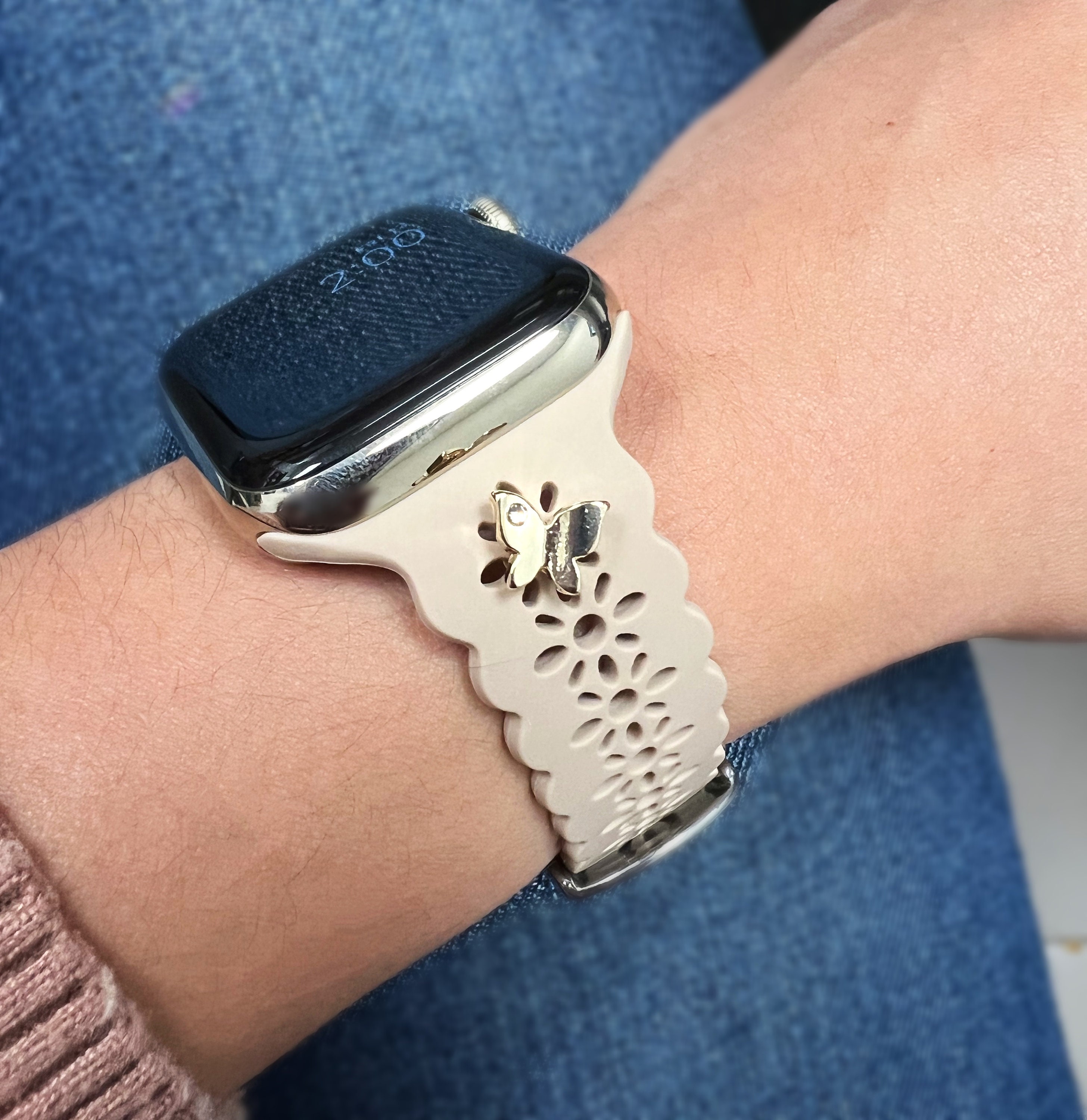 Silicone Laser Cut Apple Watch Band for Iwatch 9 8 7 6 5 4 SE - Etsy