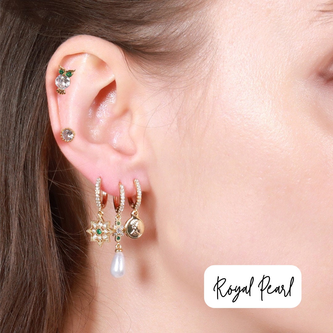 ROYAL PEARL GREEN Multiple Piercing Fancy Romantic Vintage - Etsy