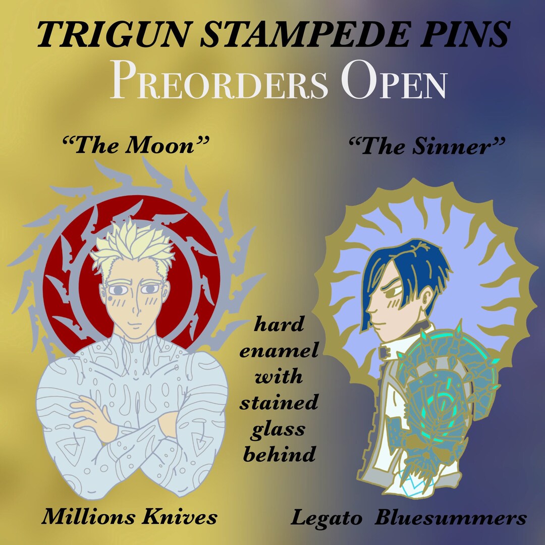 Trigun Stampede Enamel Pins - Knives & Legato - Etsy