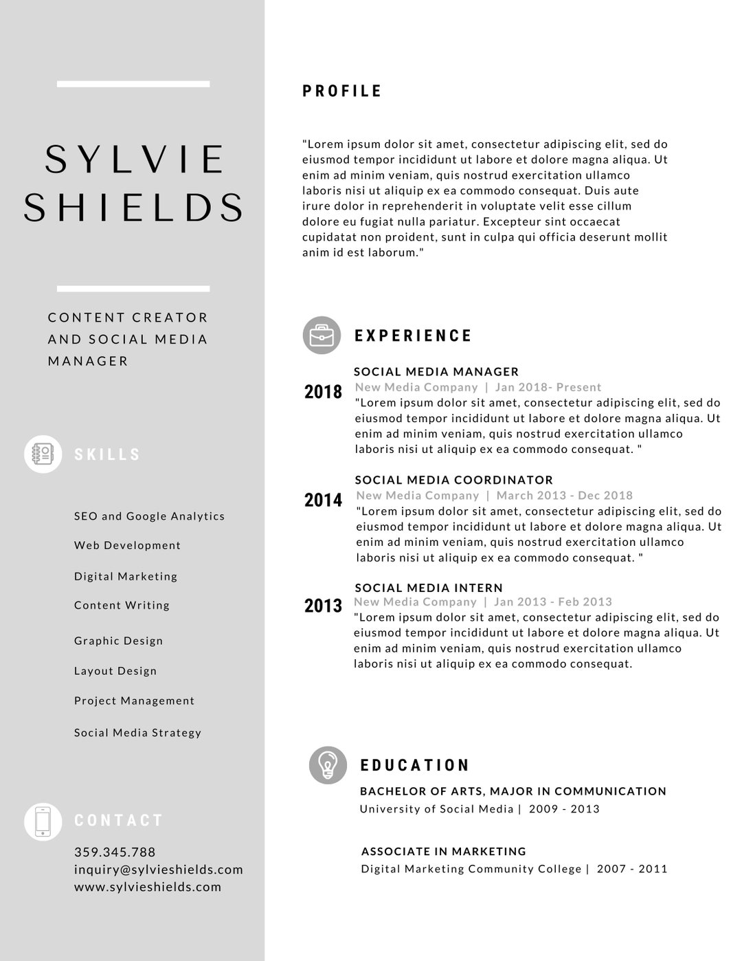 Modern Resume Template | Unique Resume | Beautiful Resume - Etsy