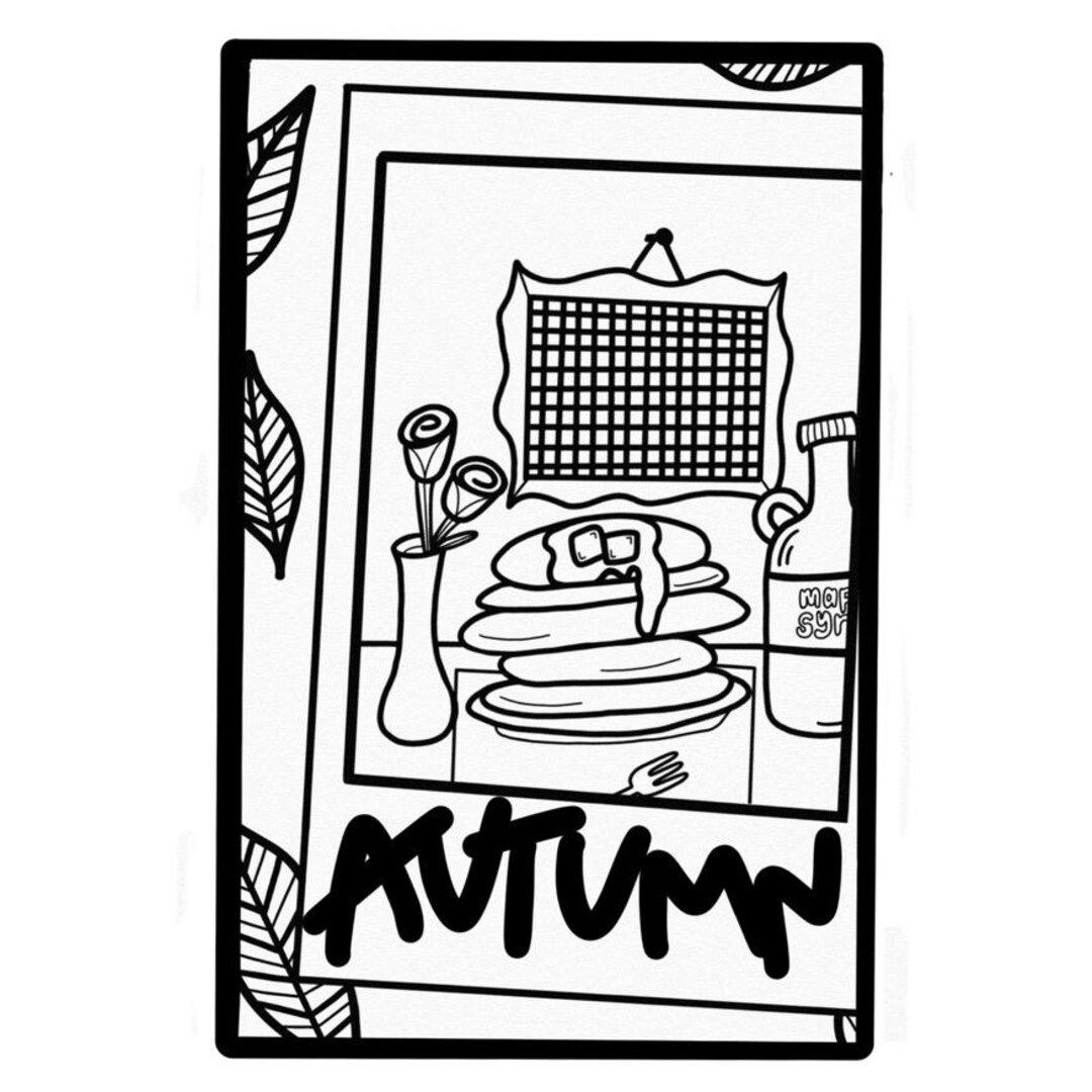 Autumn Polaroid Fall Themed Printable Colouring Page - Etsy