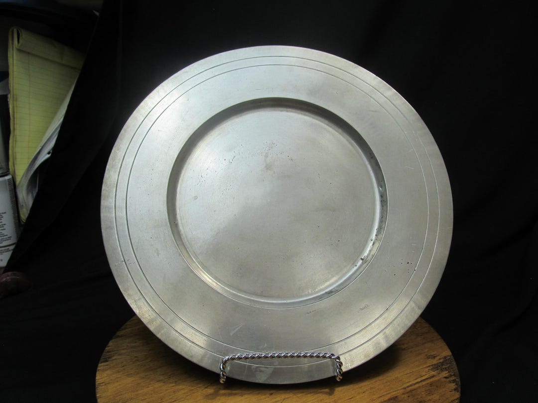 Pewter Charger Plate Vintage - Etsy