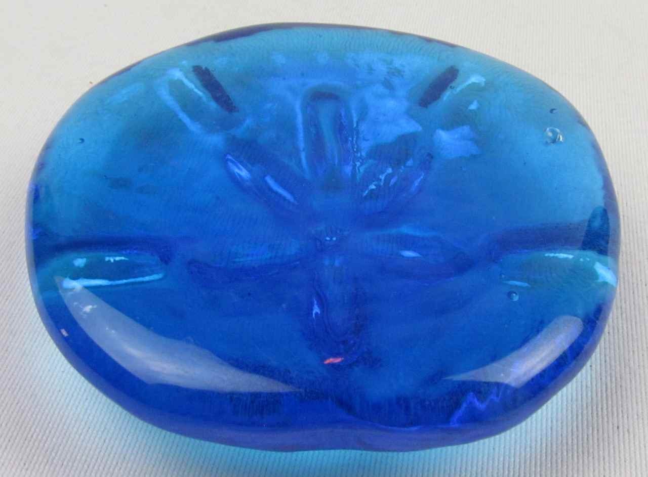 Blue Art Glass Sand Dollar Paperweight 5.97 Shipping - Etsy