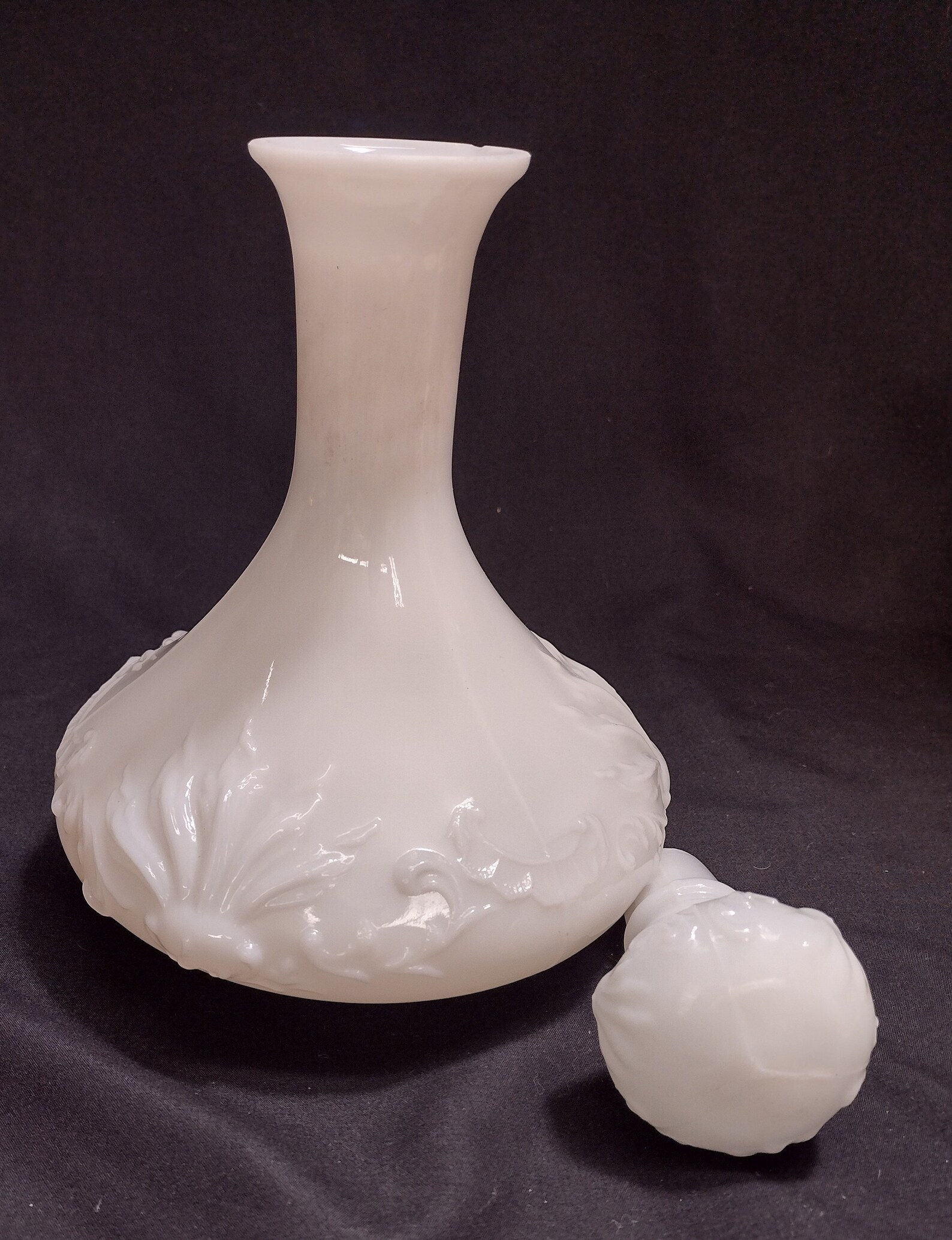PRICE REDUCED Antique Victorian Milk Glass Decanter - Etsy