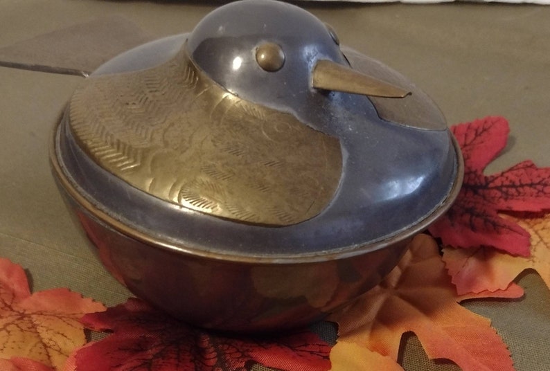 Brass and Pewter Bird - Etsy