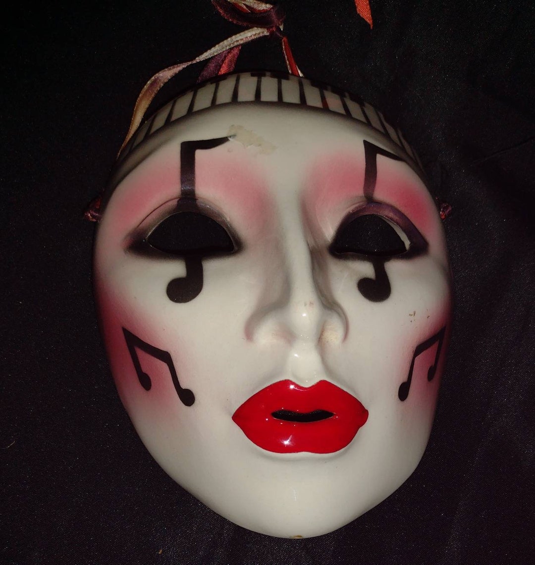 Clay Art Musical Notes Mask Plaque - Etsy