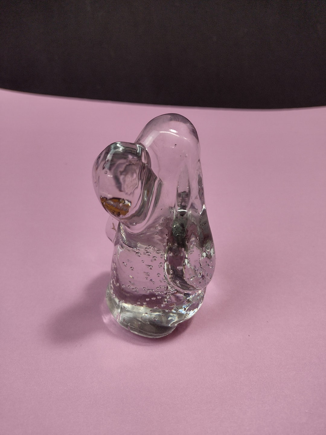 PRICED REDUCED Clear Glass Dog Paperweight With Bullicante Control ...