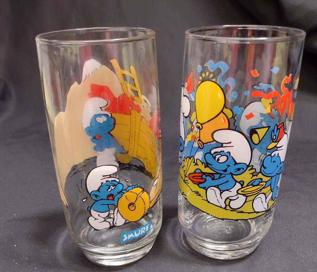 Two Smurf Drinking Glasses - Etsy