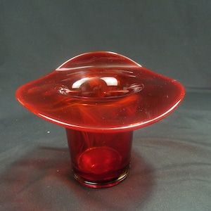 L E Smith Orange Art Glass Vase - Etsy