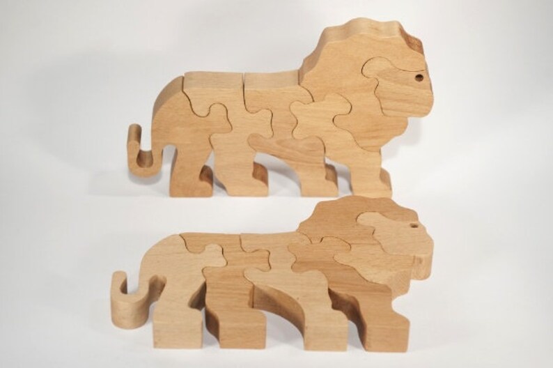 Personalized Lion Puzzle, Wooden Lion Puzzle, Educational Gifts for ...
