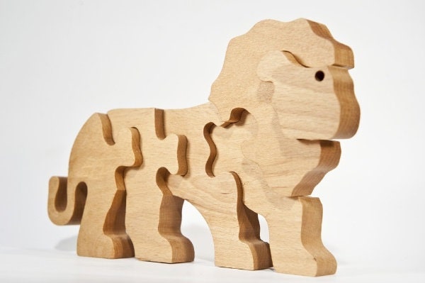 Personalized Lion Puzzle, Wooden Lion Puzzle, Educational Gifts for ...