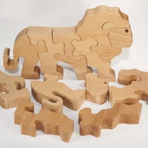Personalized Lion Puzzle, Wooden Lion Puzzle, Educational Gifts for ...