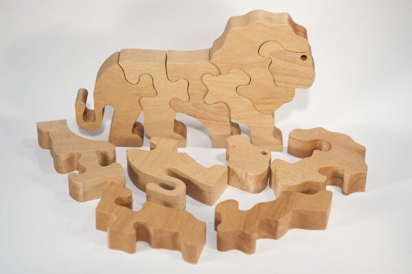 Personalized Lion Puzzle, Wooden Lion Puzzle, Educational Gifts for ...