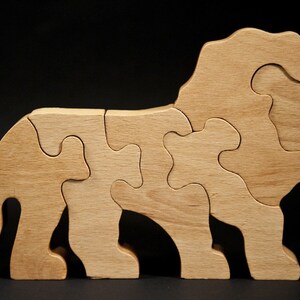 Personalized Lion Puzzle, Wooden Lion Puzzle, Educational Gifts for ...