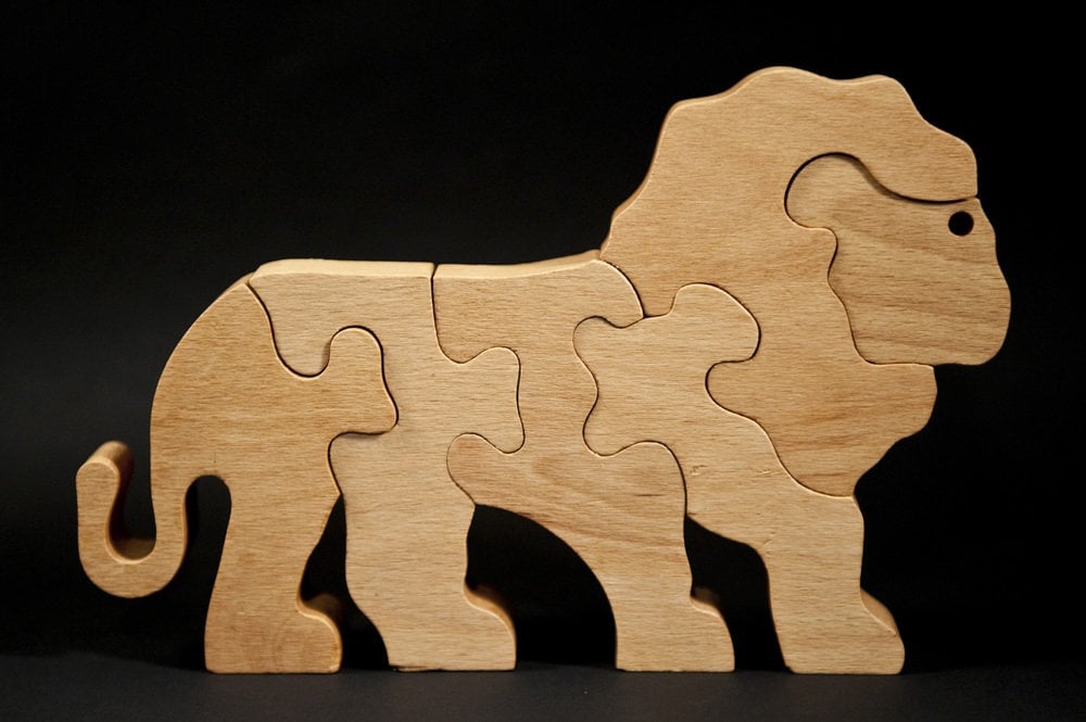 Personalized Lion Puzzle, Wooden Lion Puzzle, Educational Gifts for ...