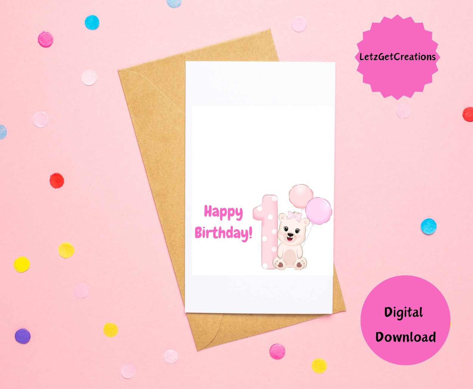 Printable Birthday Greeting Card Instant Download 7x5 Inch Card for ...